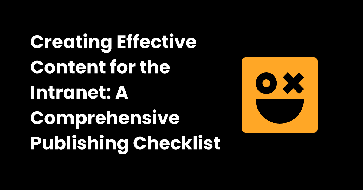 Content publishing checklist for the intranet | checklist.gg