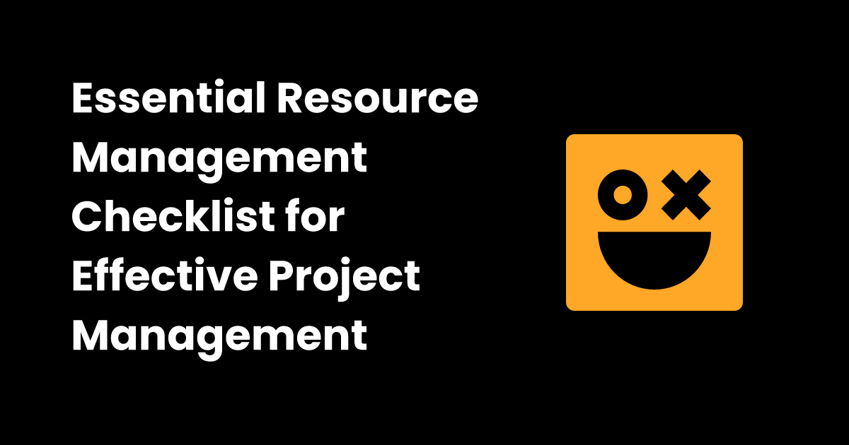 Resource management checklist | checklist.gg