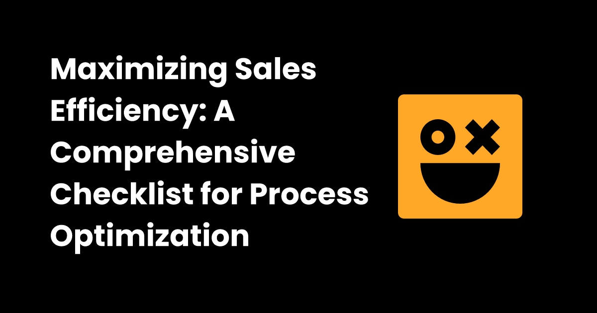 Sales process optimization checklist | checklist.gg