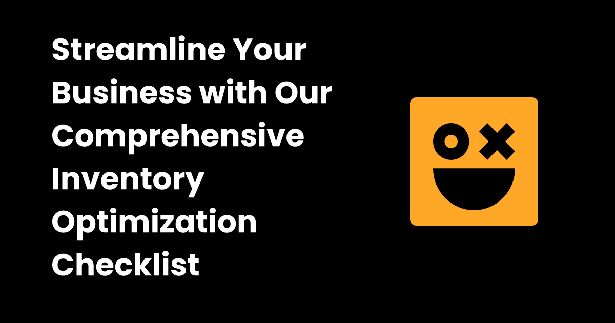 Inventory Optimization Checklist Checklist Gg