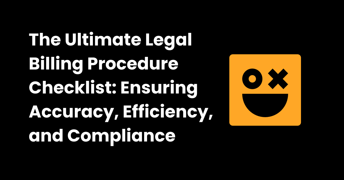 Legal billing procedure checklist | checklist.gg