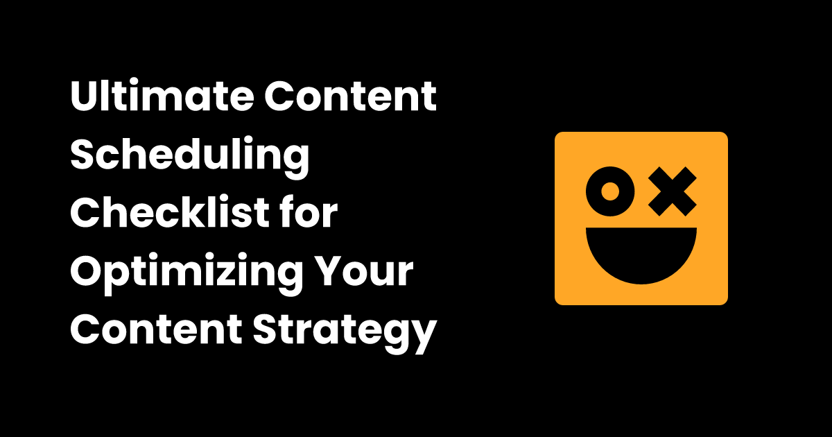 Content scheduling checklist | checklist.gg